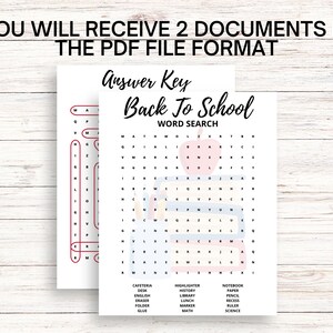 Printable Back to School Word Search Printable Classroom Activity for ...