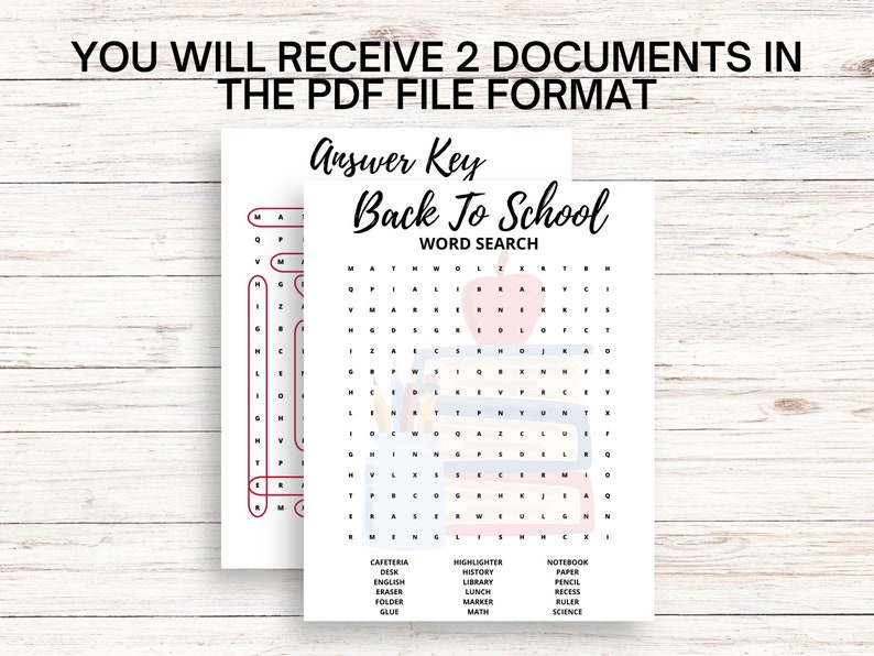 Printable Back to School Word Search Printable Classroom Activity for ...