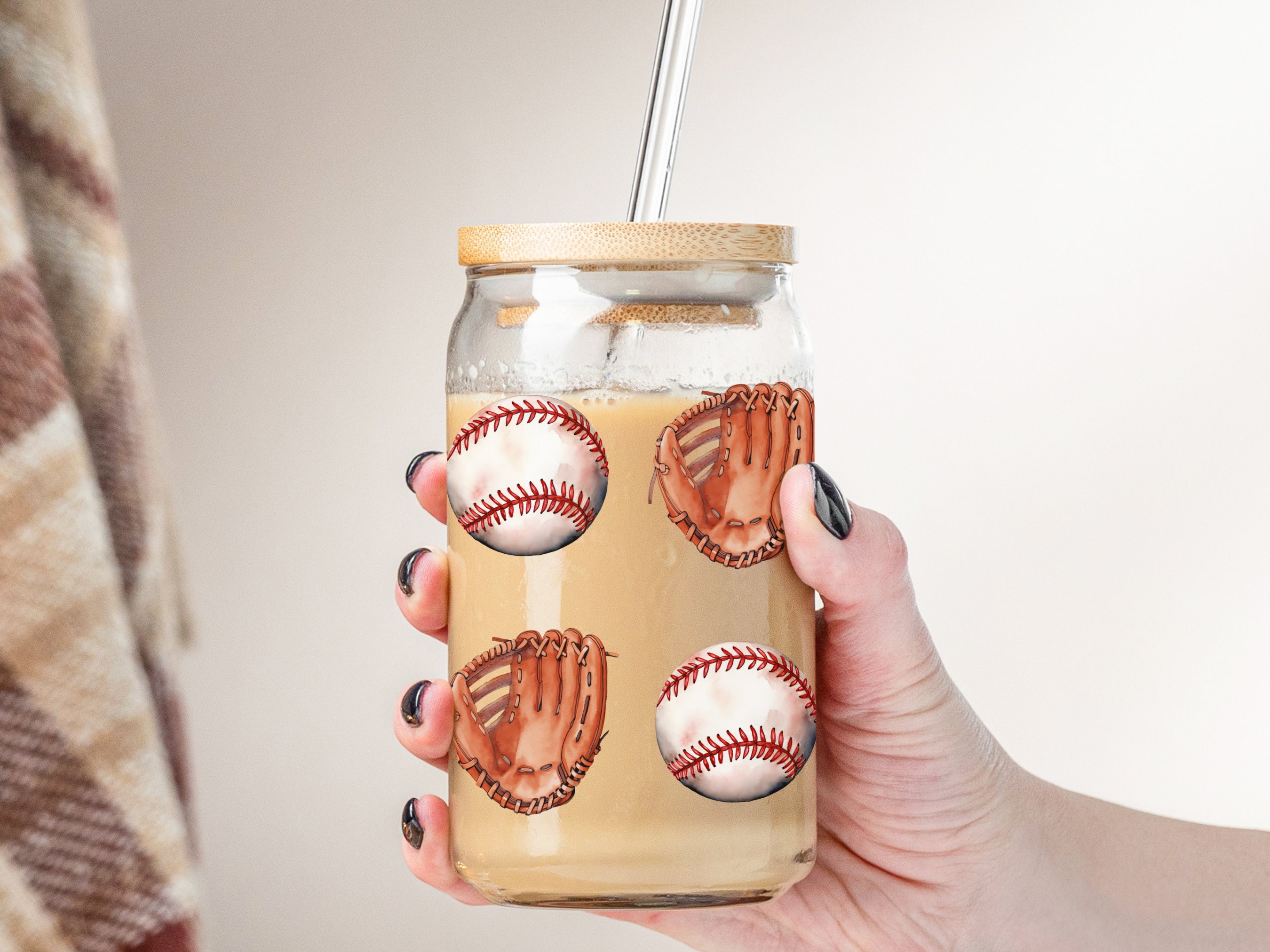 Baseball Glass Can Gift for Baseball Player Glass Cup for Baseball ...