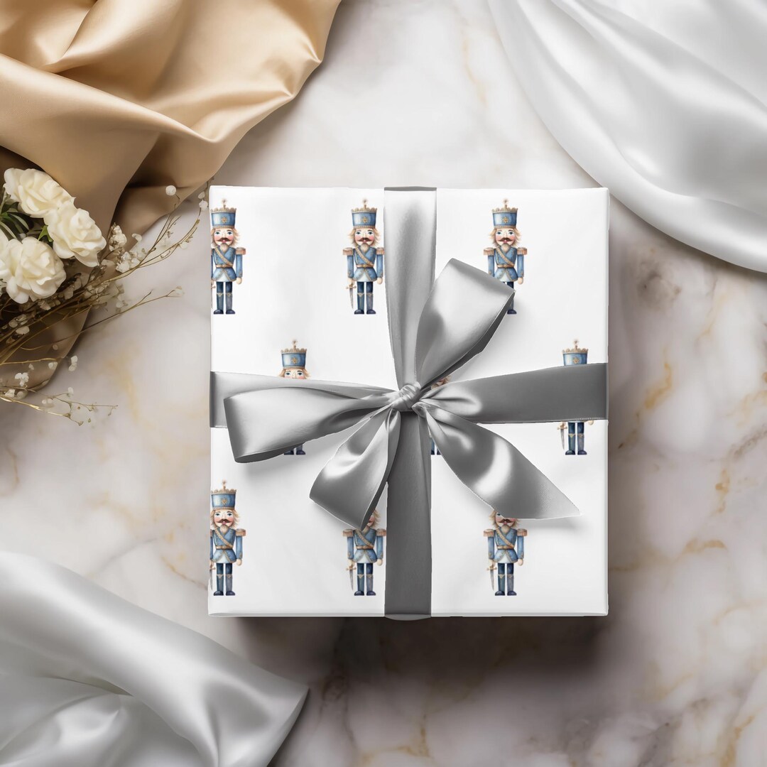 Nutcracker Gift Wrap Paper Christmas Wrapping Paper Festive Gift Wrap ...