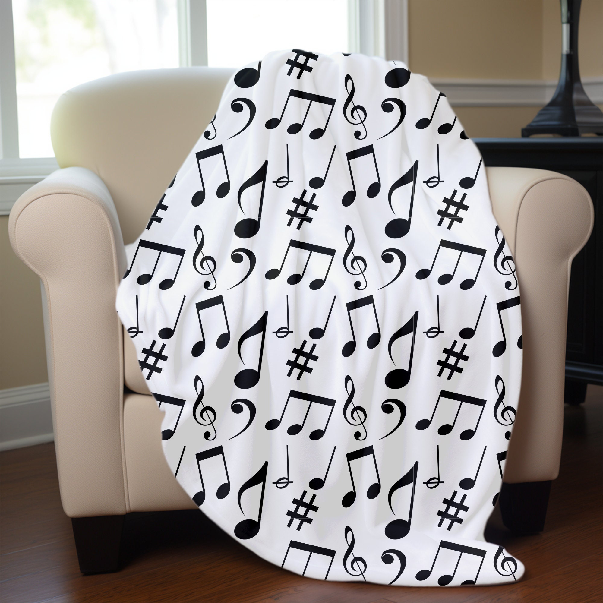 Music Note Blanket for Teacher Appreciation Gift for Music Lover Music ...