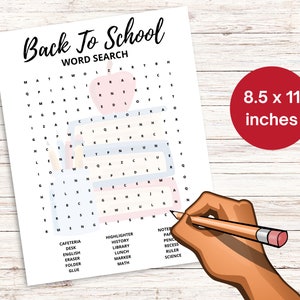 Printable Back to School Word Search Printable Classroom Activity for ...