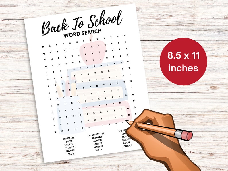 Printable Back to School Word Search Printable Classroom Activity for ...