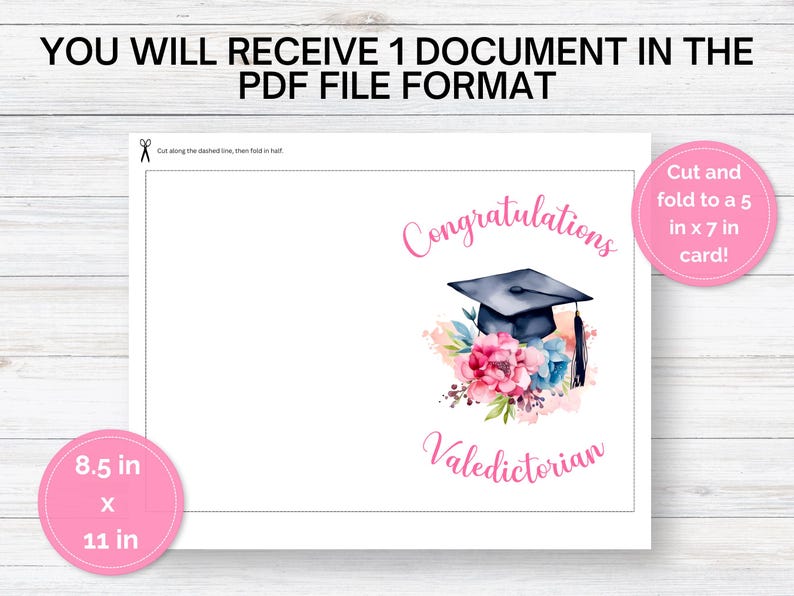Printable Valedictorian Graduation Card 2025 Printable High School ...