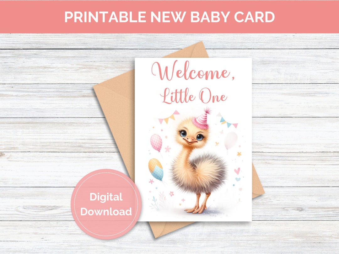 Printable Duck Baby Shower Card New Baby Card Newborn Gift Card ...