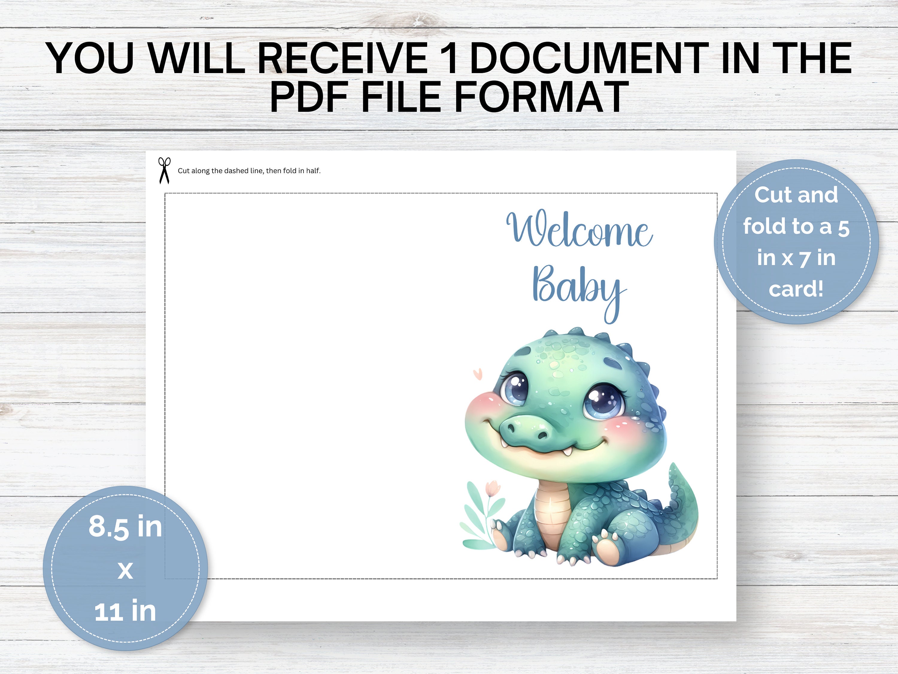 Printable Welcome Baby New Baby Shower Newborn Gift Card for Boy ...