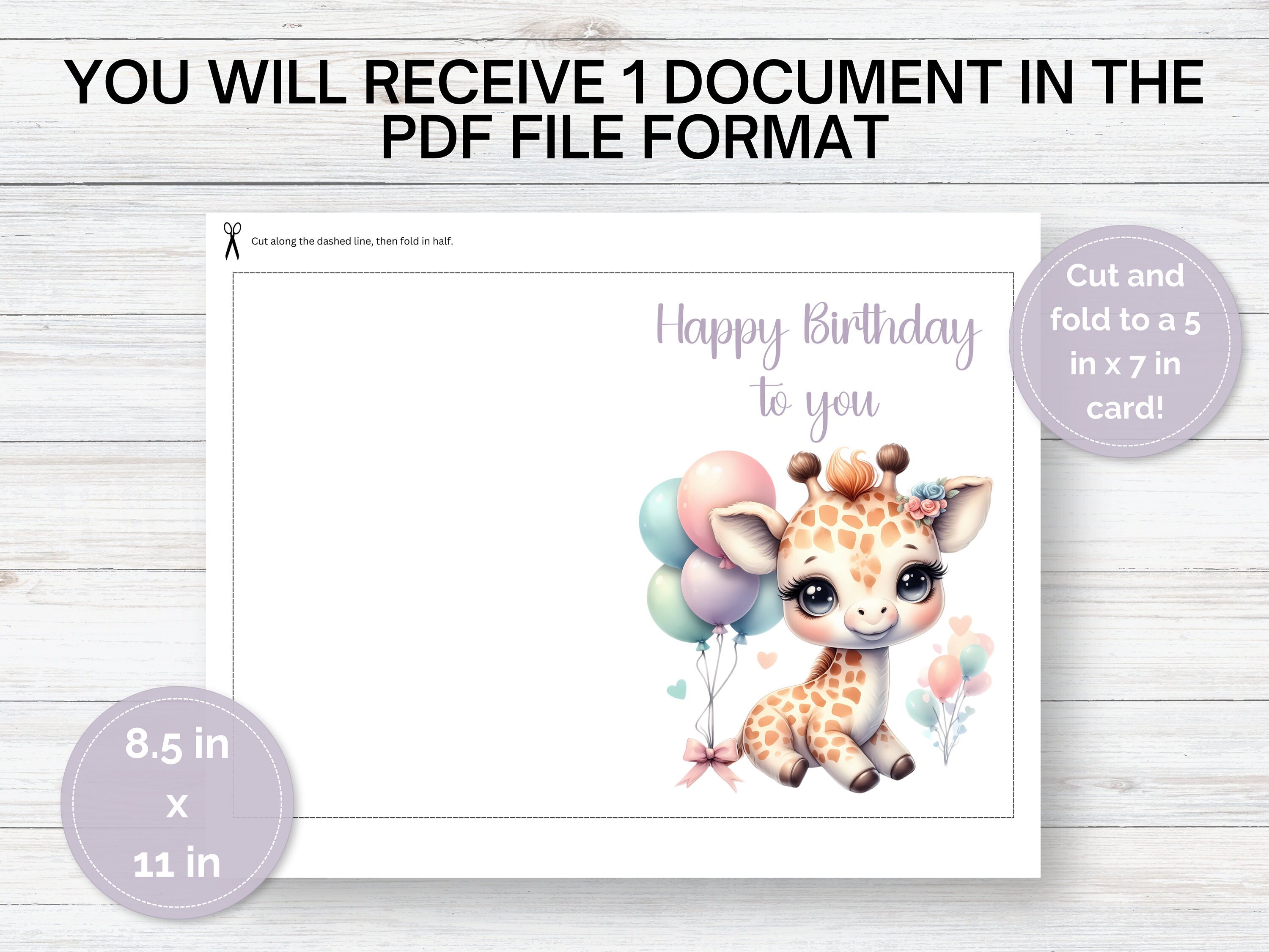 Printable Birthday Card for Her Happy Birthday Card Digital Download ...