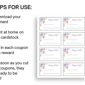 Printable Blank Easter Coupons for Kids Easter Egg Fillers Kids Rewards ...