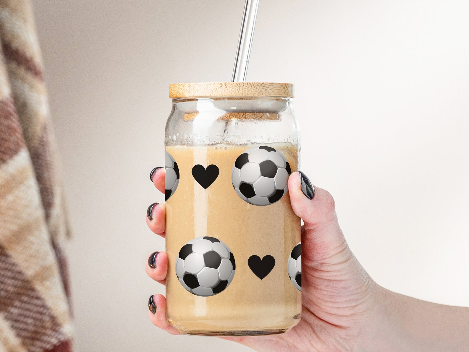 Soccer Glass Can Gift for Soccer Player Glass Tumbler Soccer Coach Gift ...