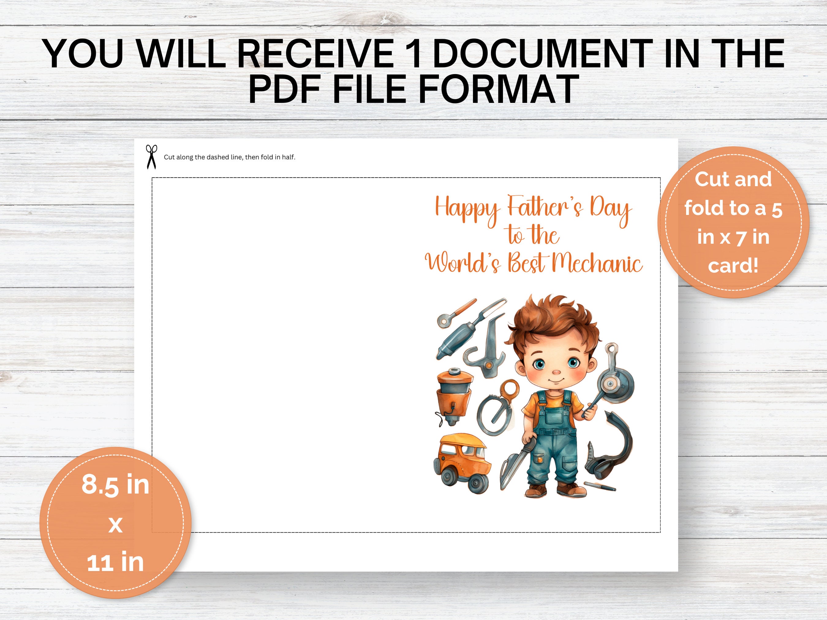 Mechanic Father's Day Card for Him Printable Father's Day Card for Mechanic Father's Day Card ...