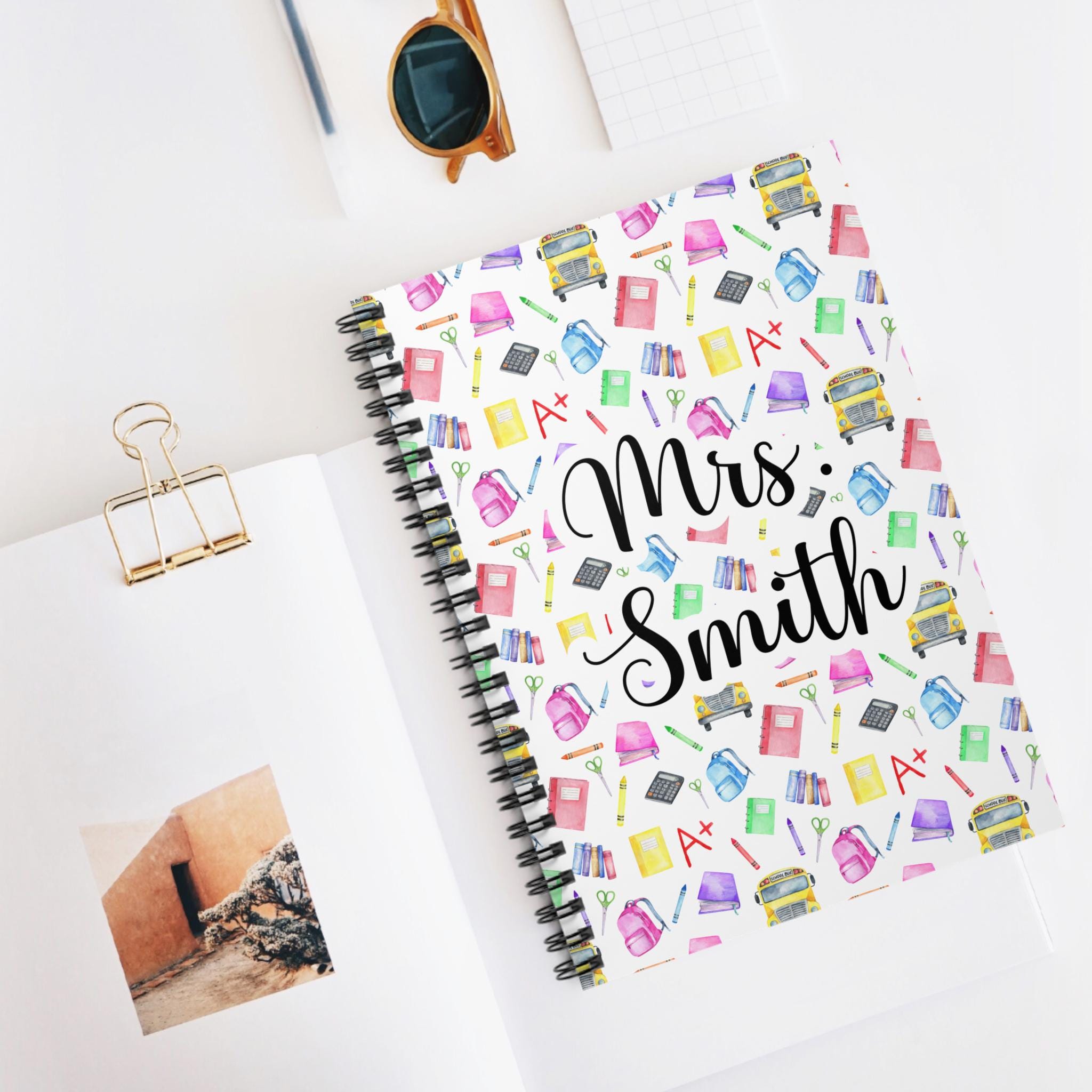 Personalized Teacher Notebook Teacher Appreciation Gift for Her Custom ...