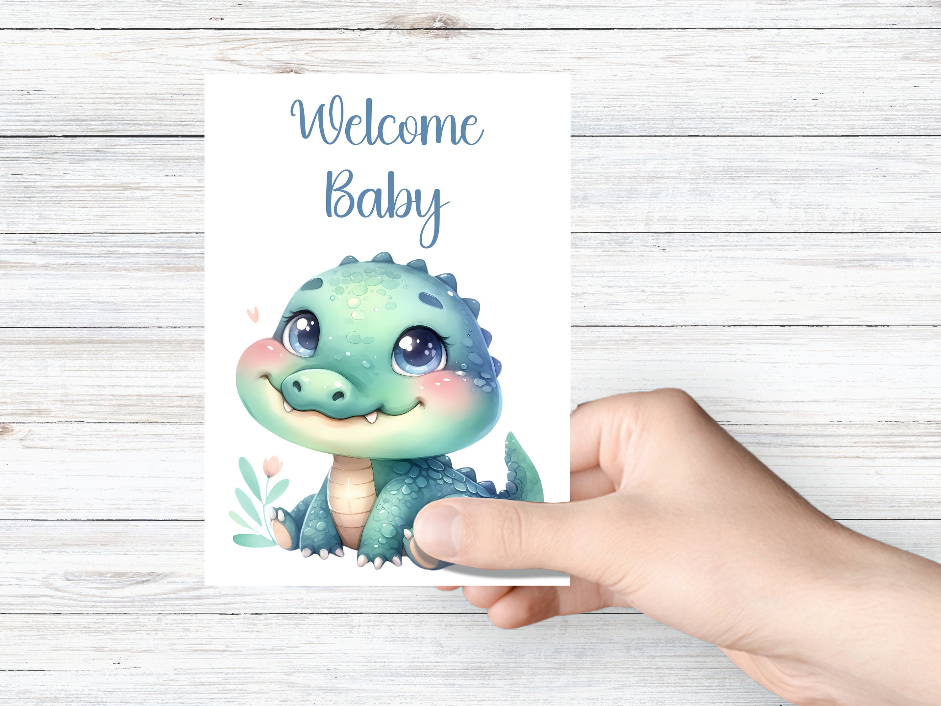 Printable Welcome Baby New Baby Shower Newborn Gift Card for Boy ...