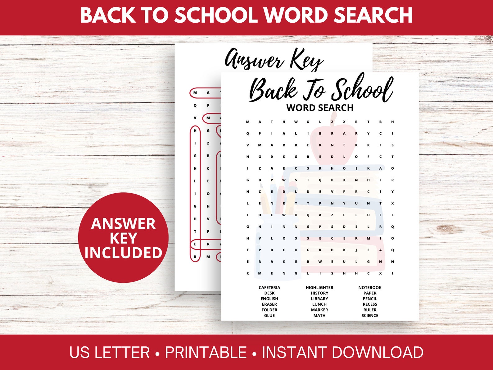 Printable Back to School Word Search Printable Classroom Activity for ...