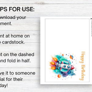 Printable Birthday Card for Kid Space Ship Birthday Card for Boy ...