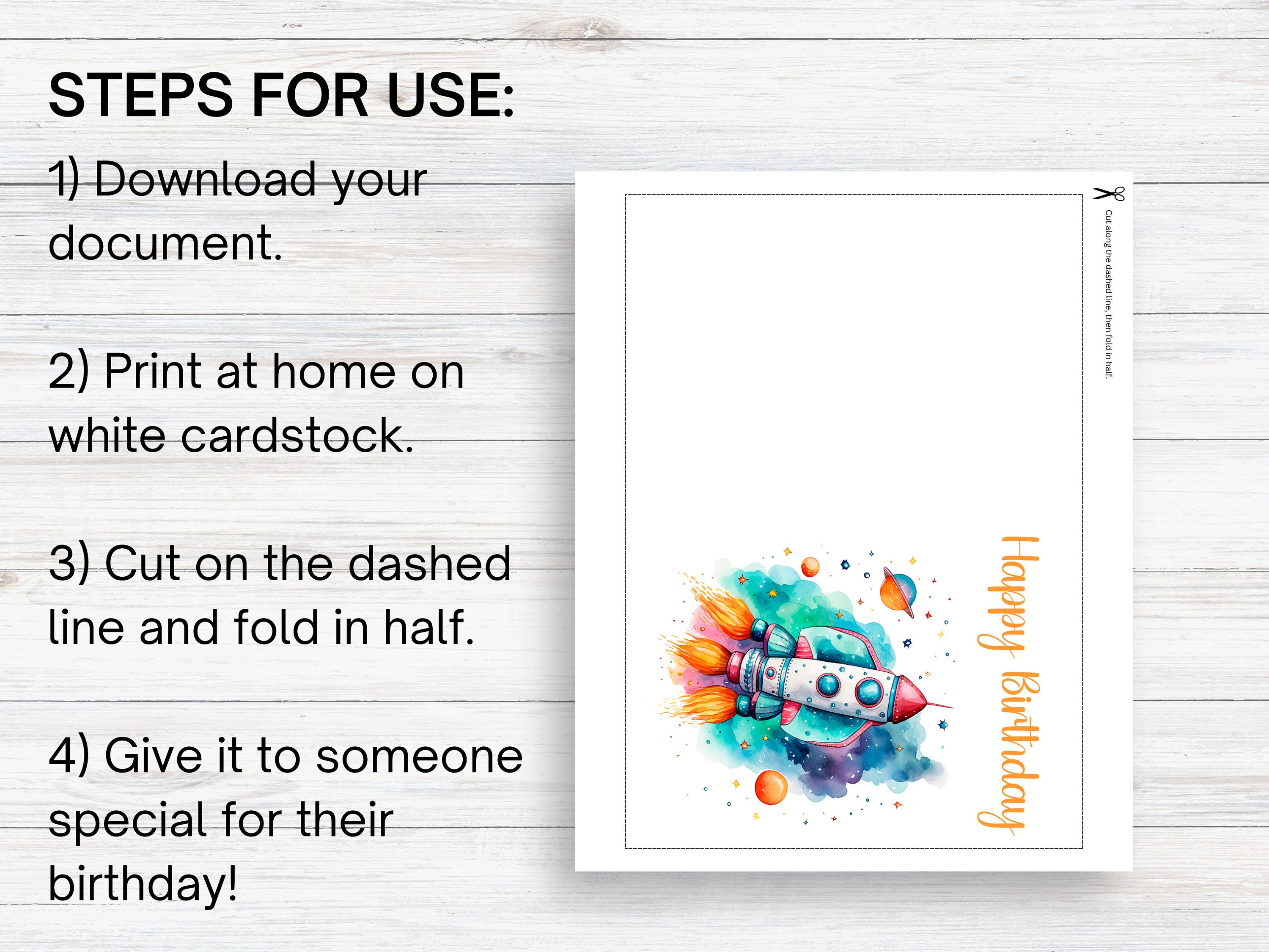 Printable Birthday Card for Kid Space Ship Birthday Card for Boy ...