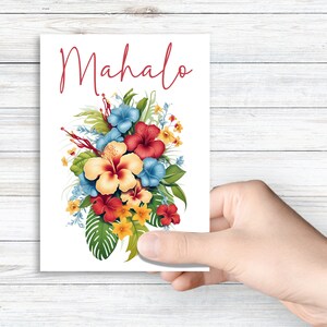 Printable Greeting Card Mahalo Hawaiian Greeting Card Thank You Card ...