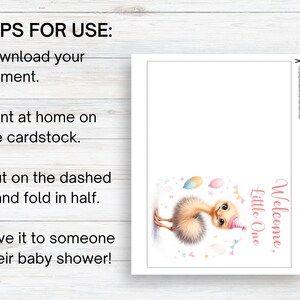 Printable Duck Baby Shower Card New Baby Card Newborn Gift Card ...