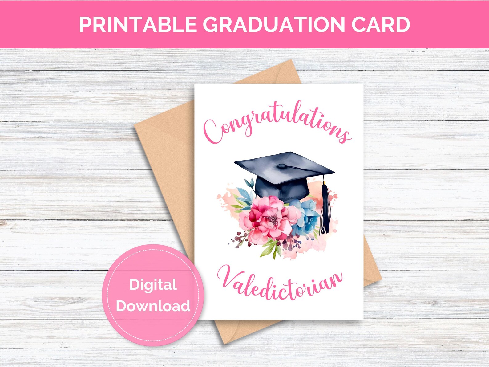 Printable Valedictorian Graduation Card 2025 Printable High School ...