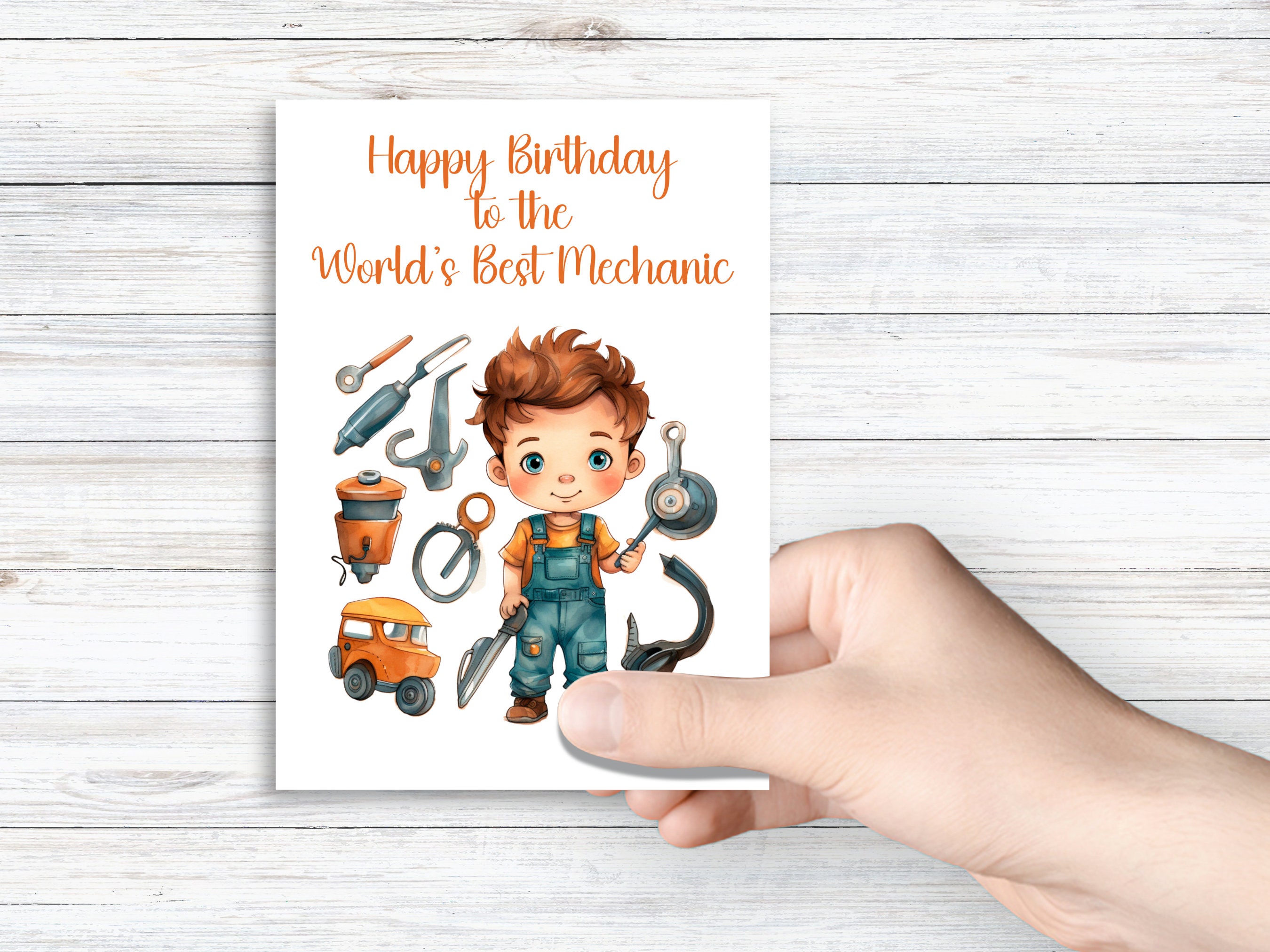 Mechanic Birthday Card for Him Printable Birthday Card for Mechanic ...