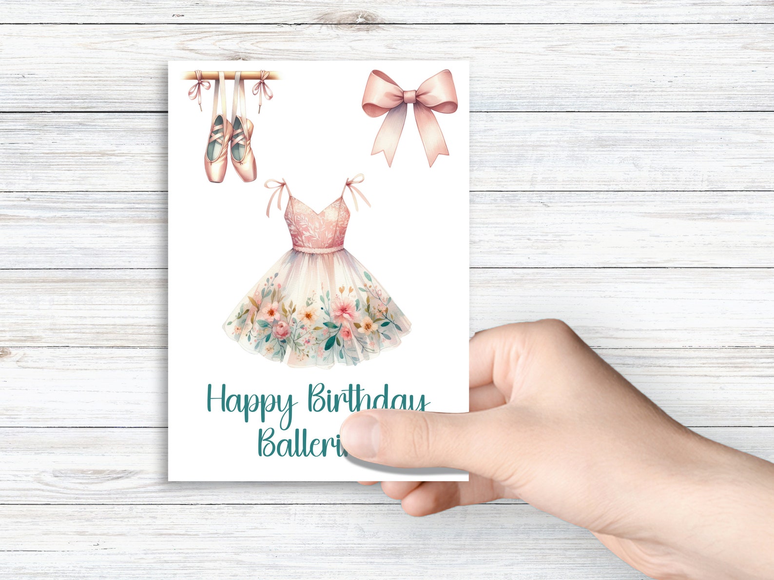 Printable Ballerina Birthday Card Printable Ballet Birthday Card for ...