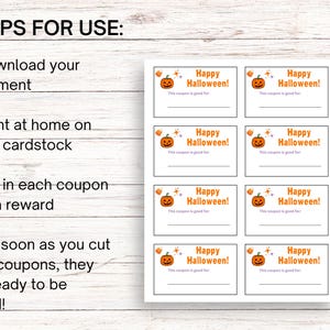 Printable Blank Halloween Coupons for Kid Halloween Gift for Kid ...