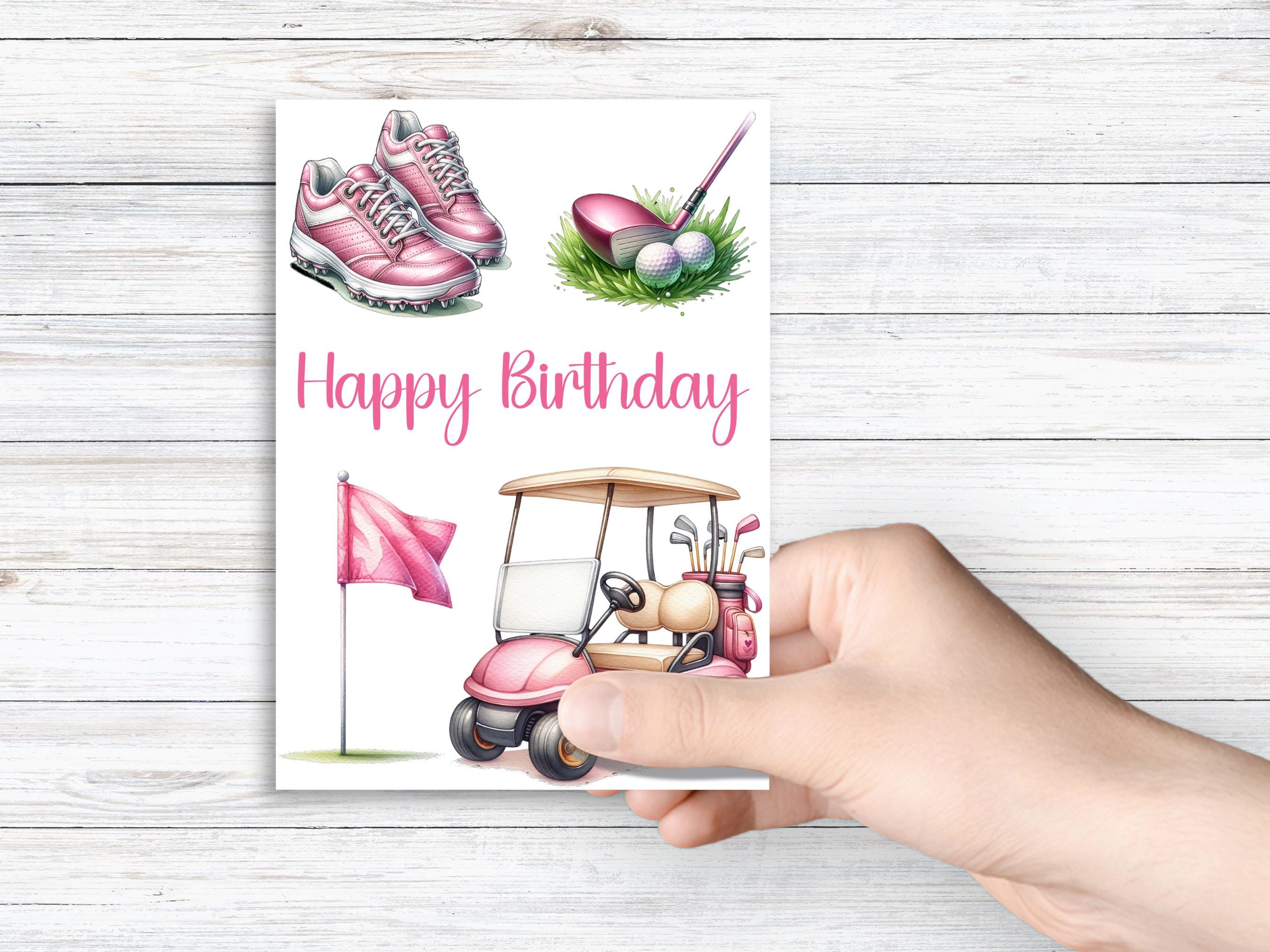 Printable Golf Birthday Card for Girl Digital Download Birthday Card ...