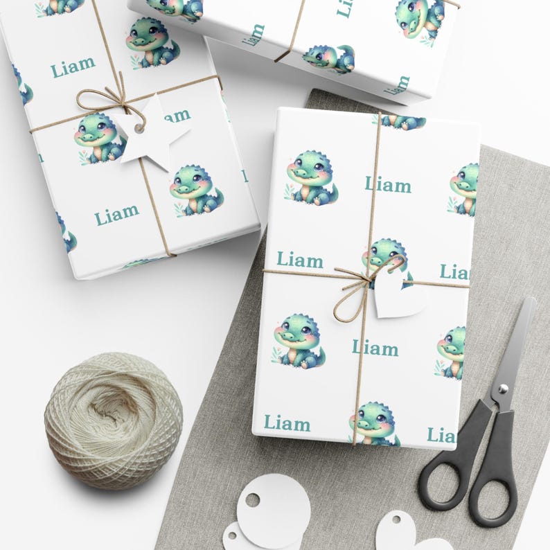 Personalized Crocodile Wrapping Paper for Boy Birthday Gift Wrap ...