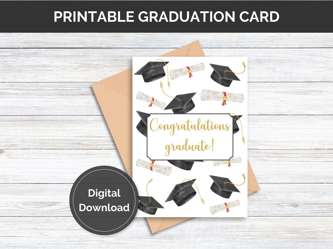 Printable Graduation Card Congratulations Card Class of 2025 Graduate ...