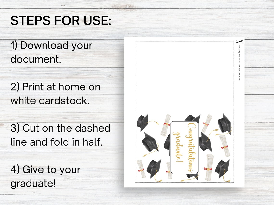 Printable Graduation Card Congratulations Card Class of 2025 Graduate ...