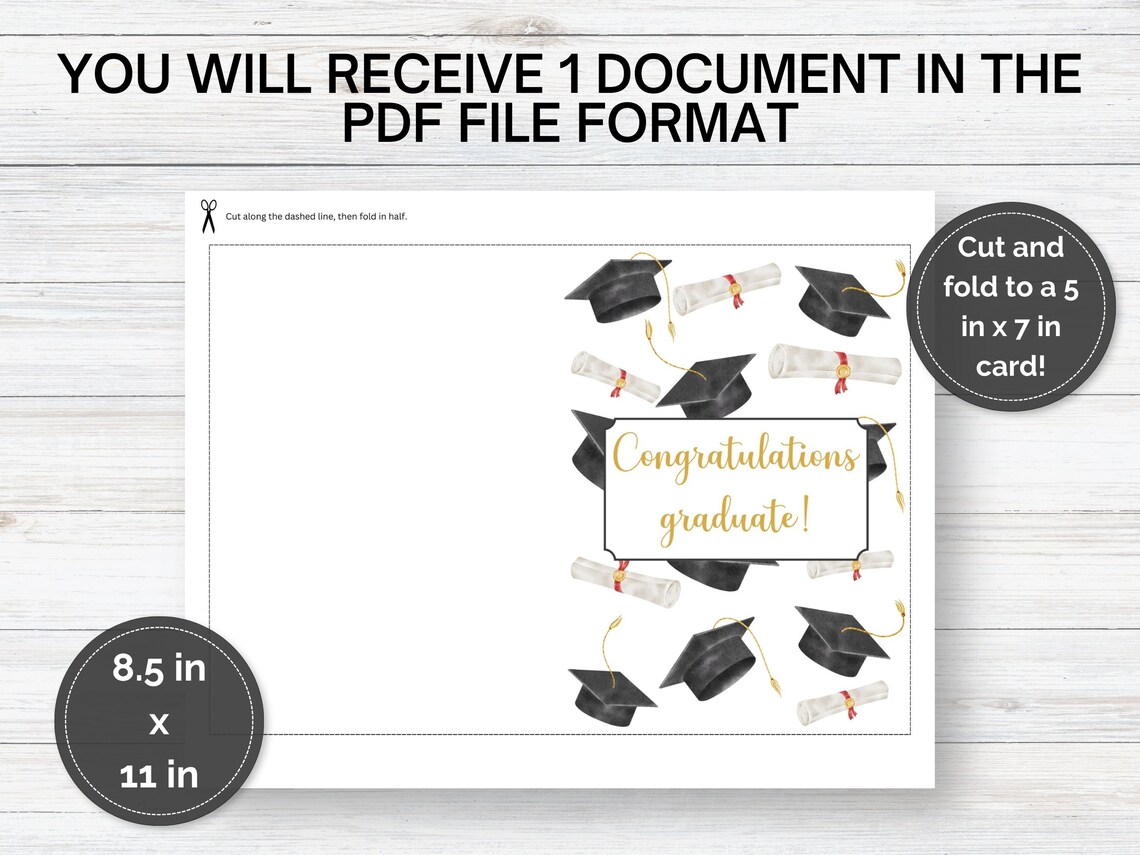 Printable Graduation Card Congratulations Card Class of 2025 Graduate ...