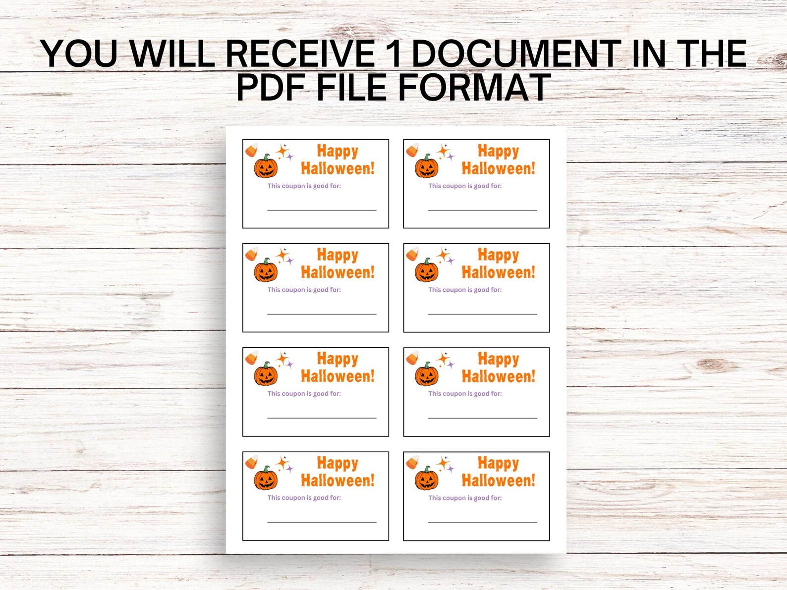 Printable Blank Halloween Coupons for Kid Halloween Gift for Kid ...