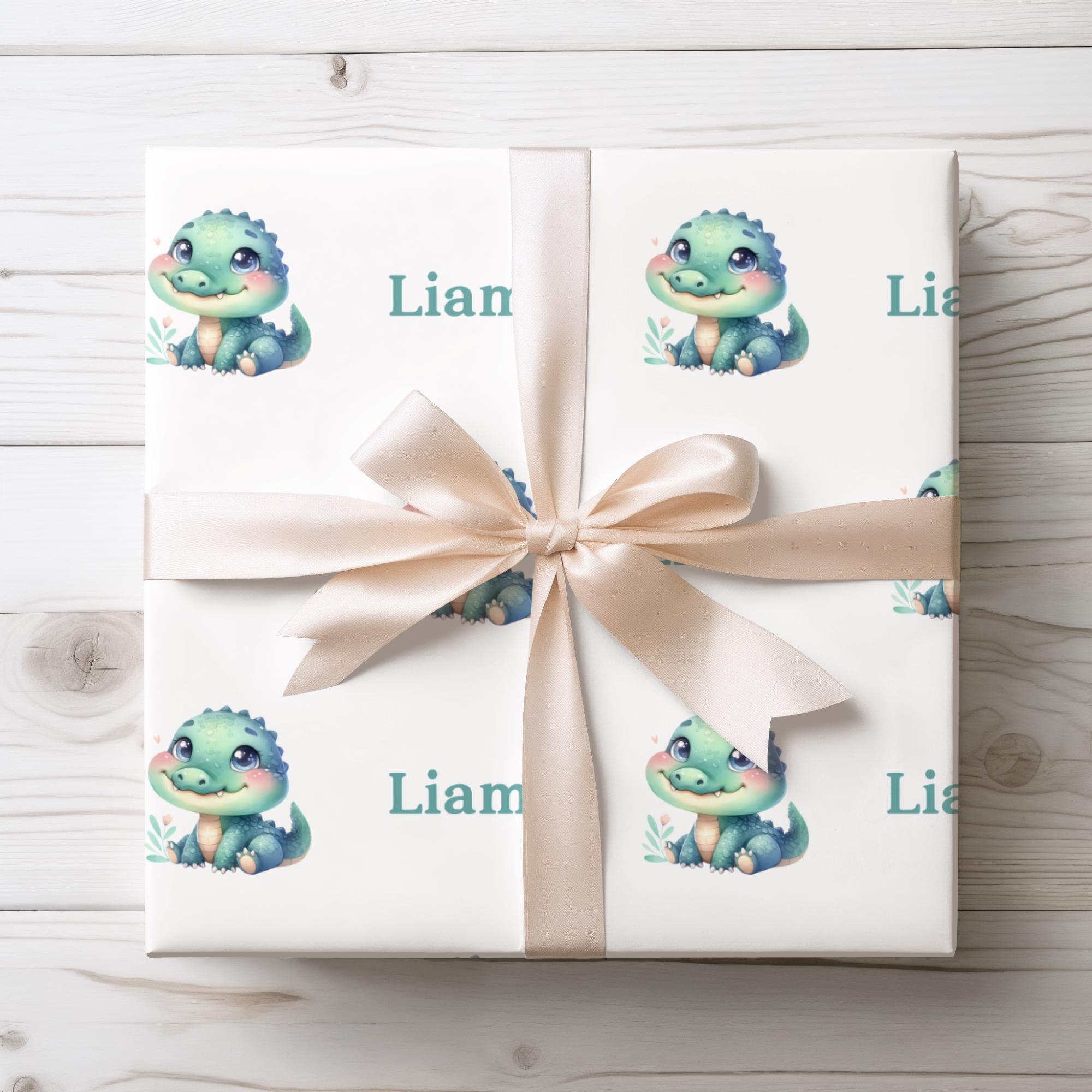 Personalized Crocodile Wrapping Paper for Boy Birthday Gift Wrap ...