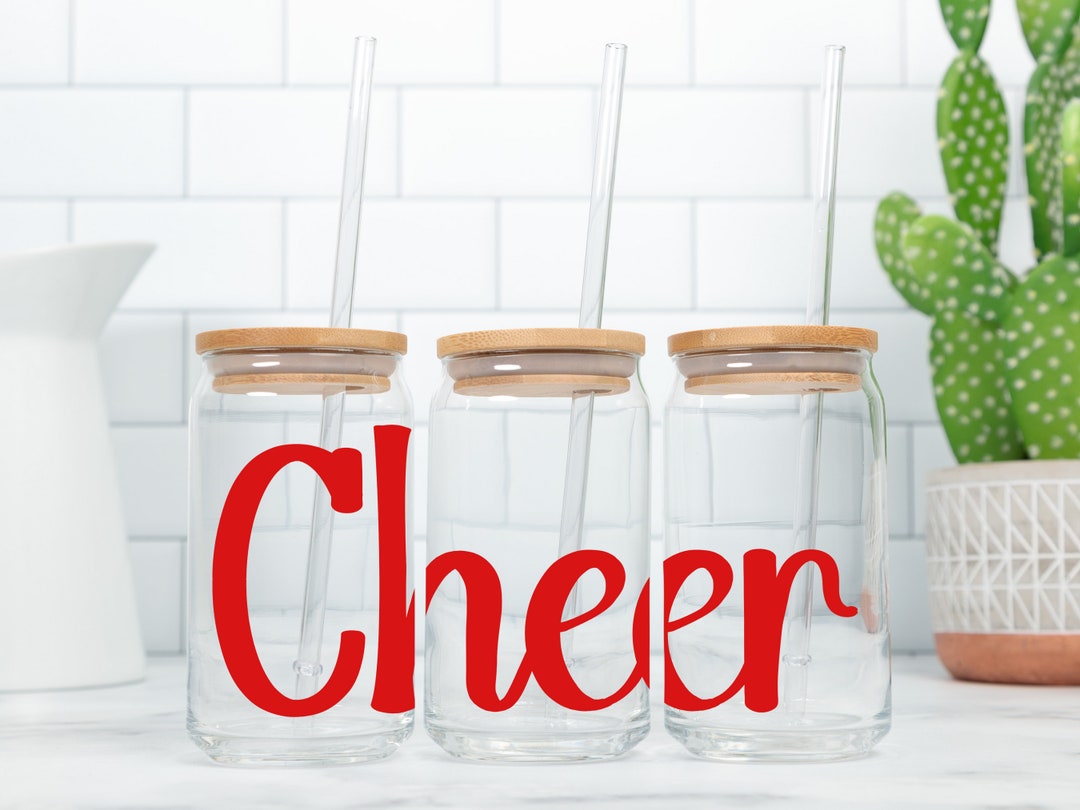 Cheer Glass Can Cheerleader Gift for Her Birthday Gift for Cheerleader ...