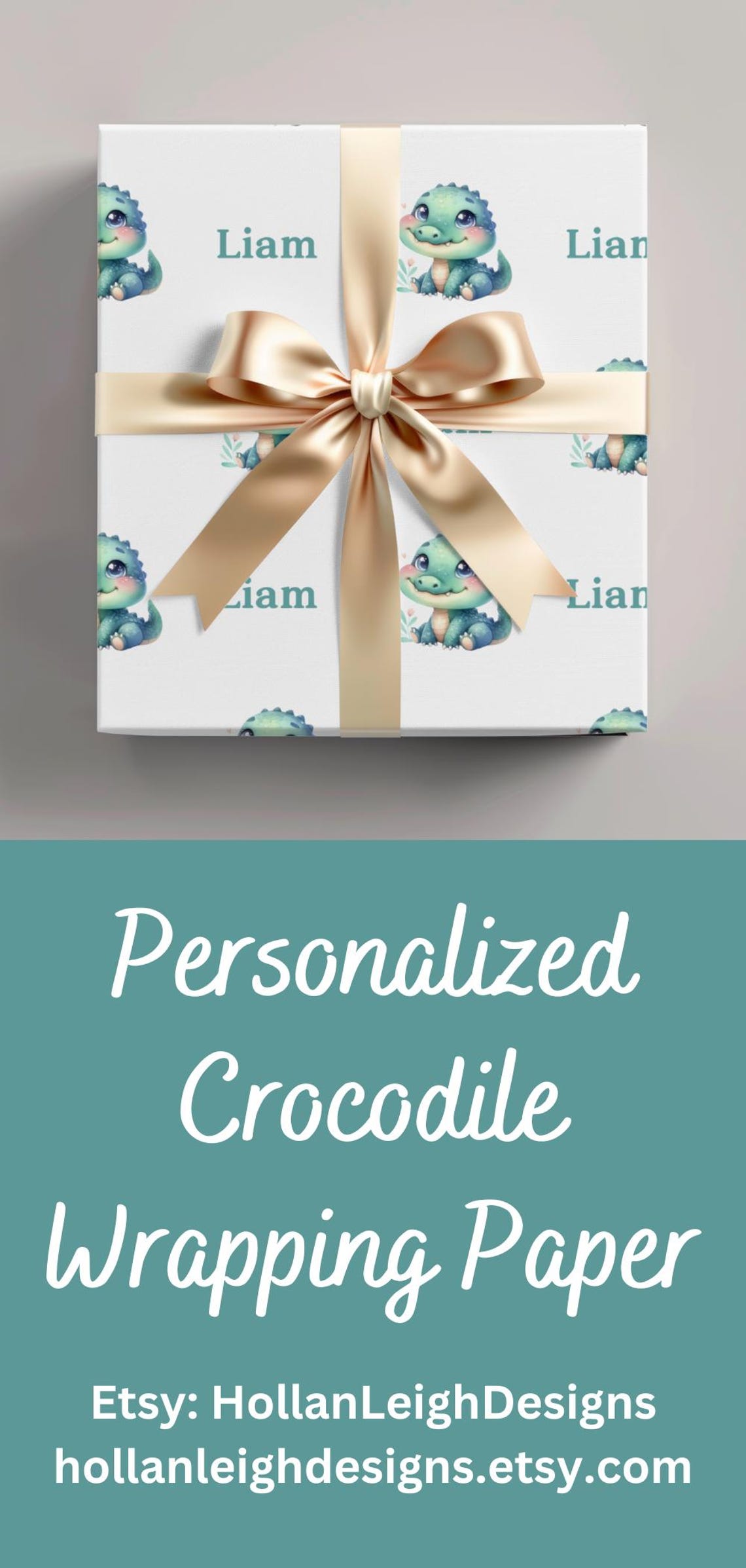 Personalized Crocodile Wrapping Paper for Boy Birthday Gift Wrap ...