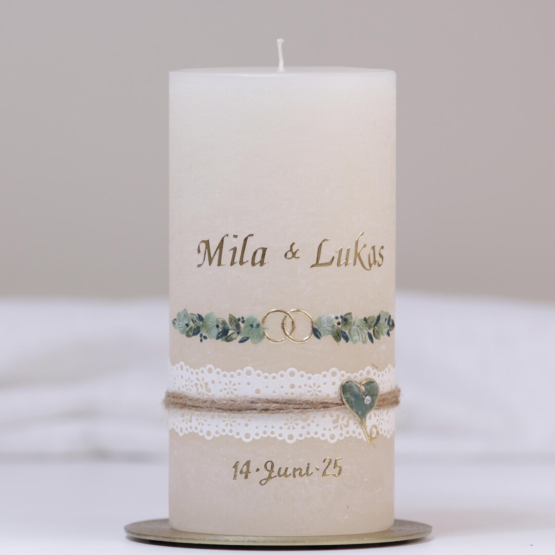 Wedding Candle Mila & Lukas / Handmade / Hand-poured Candle - Etsy
