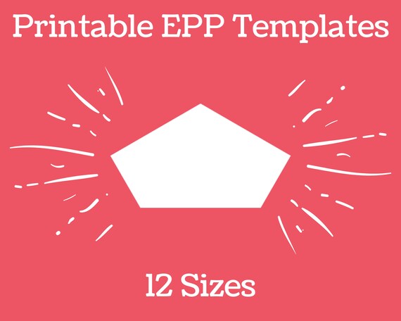 12 Sizes Printable EPP Templates PDF Instant Download Hexagon | Etsy