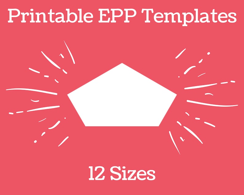 12 Sizes Printable EPP Templates PDF Instant Download Hexagon Third ...