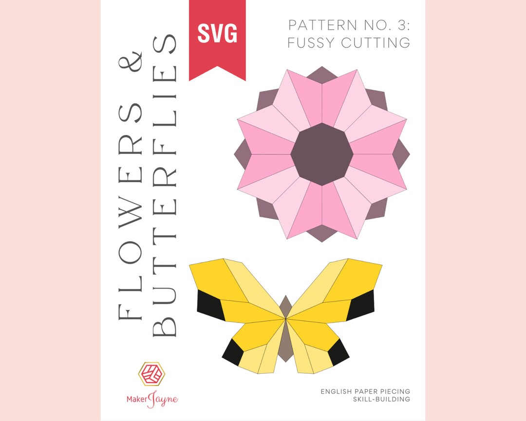 Digital EPP Pattern #3: Fussy Cutting - Flowers & Butterflies - English ...