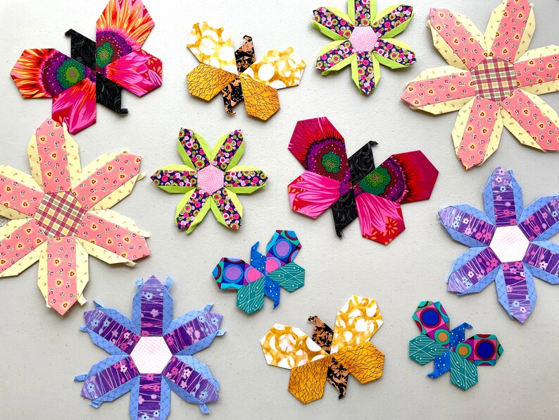 Digital EPP Pattern #2: EPP Points Flowers & Butterflies - English ...