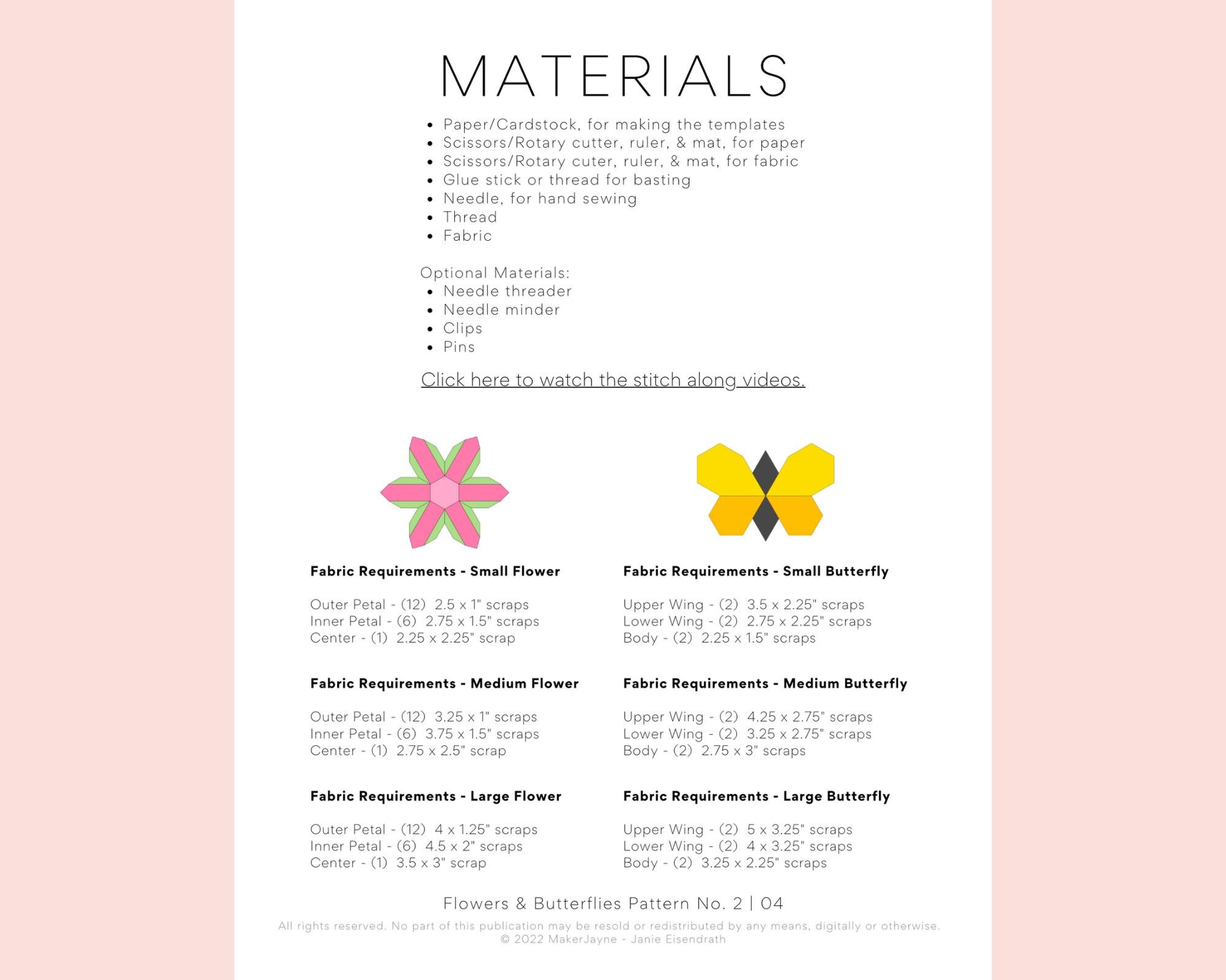 Digital EPP Pattern #2: EPP Points Flowers & Butterflies - English ...