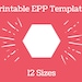 Printable EPP Templates PDF Instant Download Hexagon, 12 Sizes, DIY ...