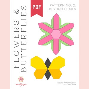 Digital EPP Pattern #2: EPP Points Flowers & Butterflies - English ...