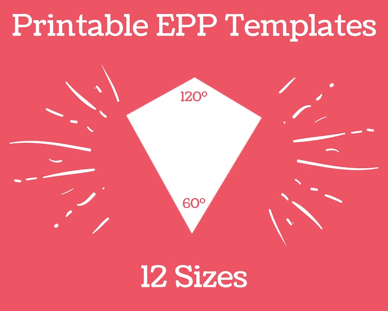 12 Sizes Printable EPP Templates PDF Instant Download 60 Degree Kite - Etsy