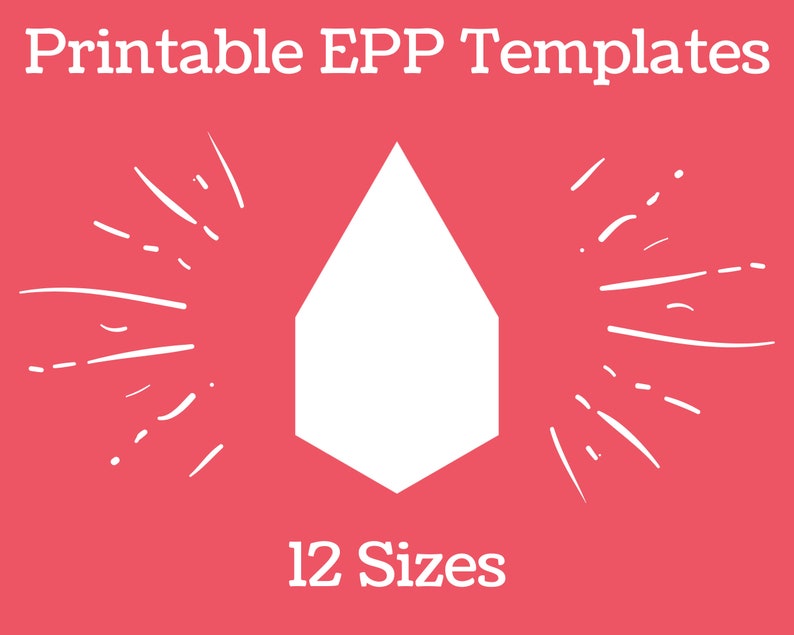 12 Sizes Printable EPP Templates PDF Instant Download Teardrop Raindrop ...