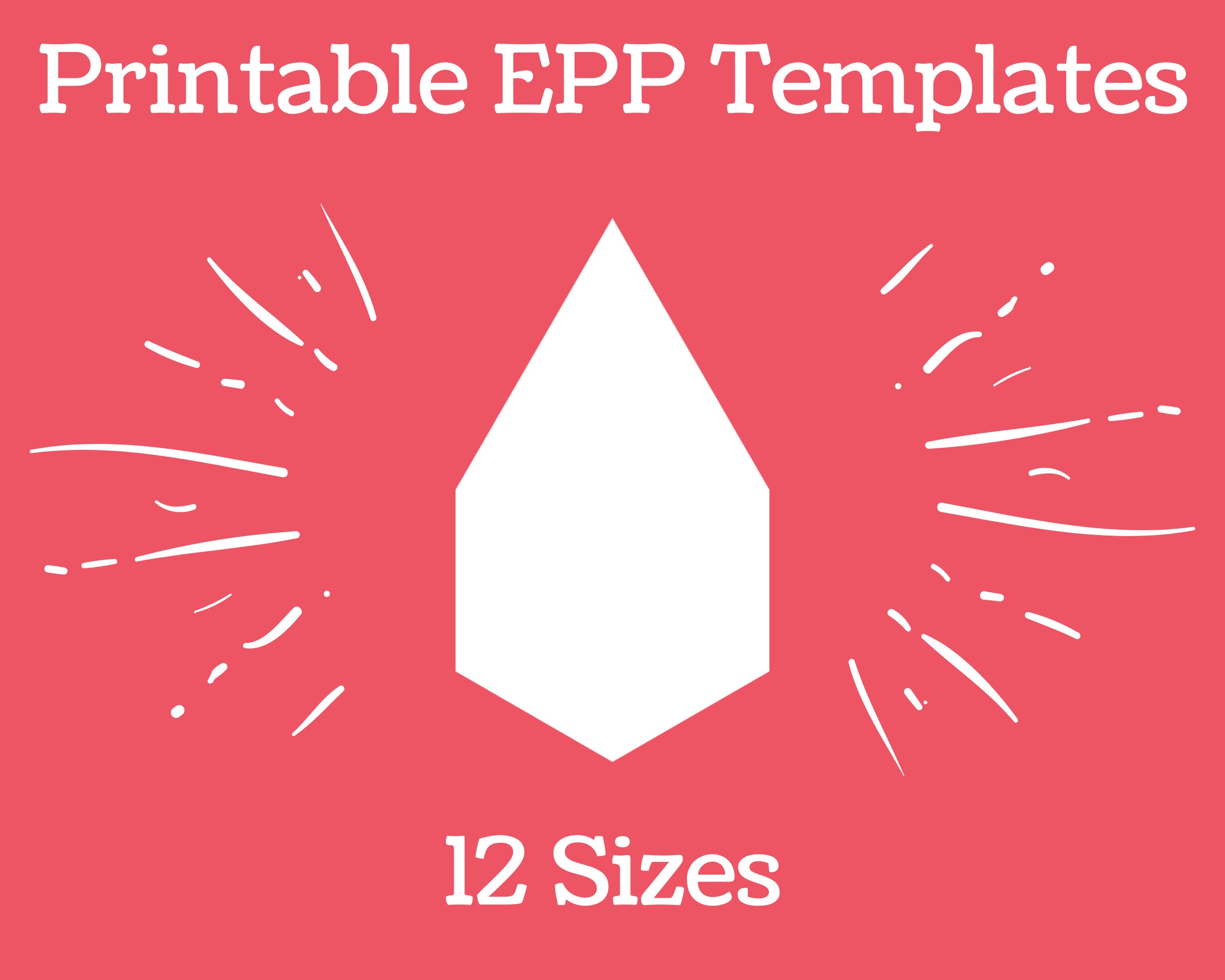 12 Sizes Printable EPP Templates PDF Instant Download Teardrop Raindrop ...