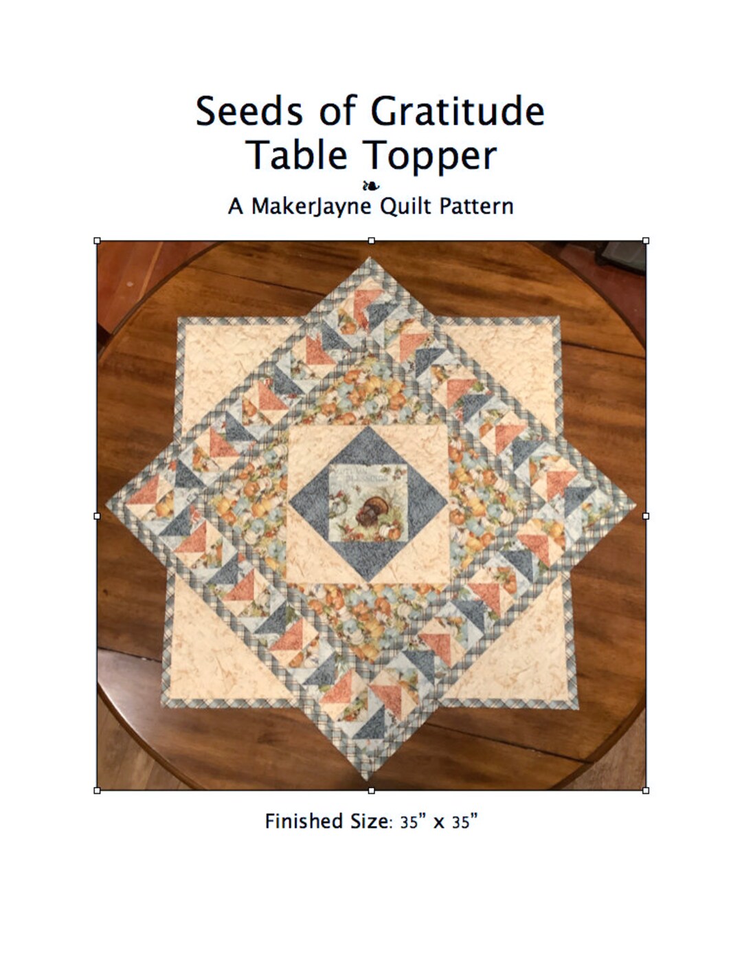 Table Topper PDF Pattern, Instant Download, Flying Geese, Square in A ...