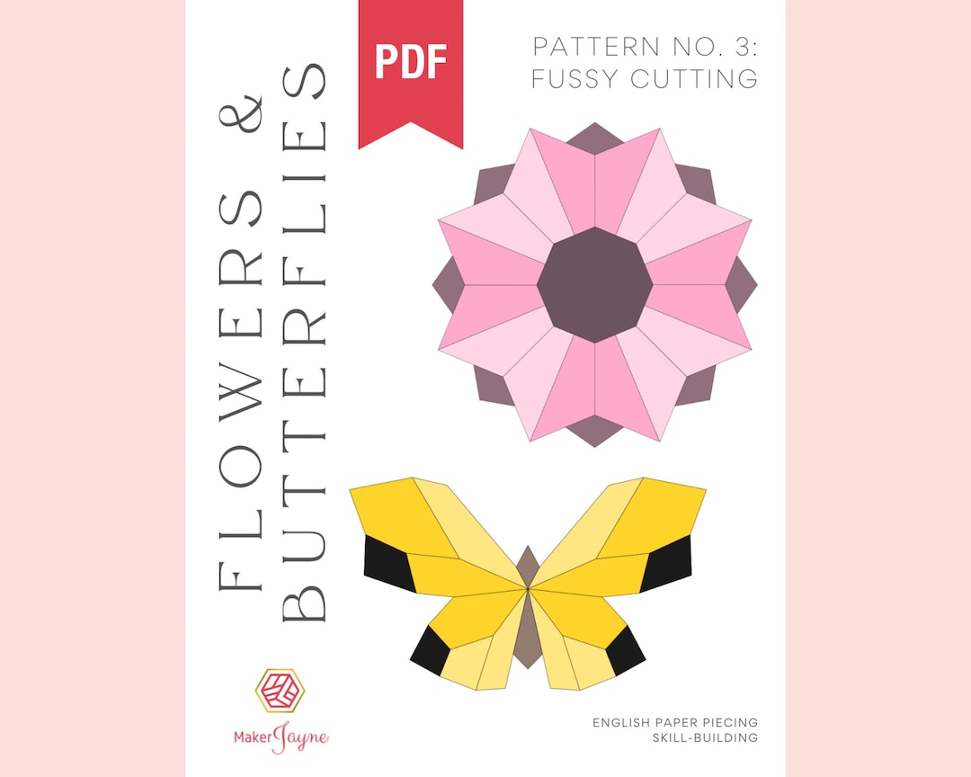 Digital EPP Pattern #3: Fussy Cutting Flowers & Butterflies - English ...