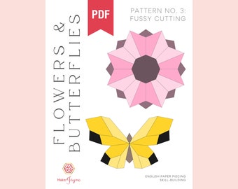 Digital EPP Pattern #4: EPP Curves - Flowers & Butterflies - English ...