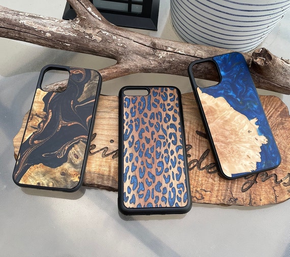 Custom Handmade Resin and Wood Live Edge Phone Case for Iphone - Etsy