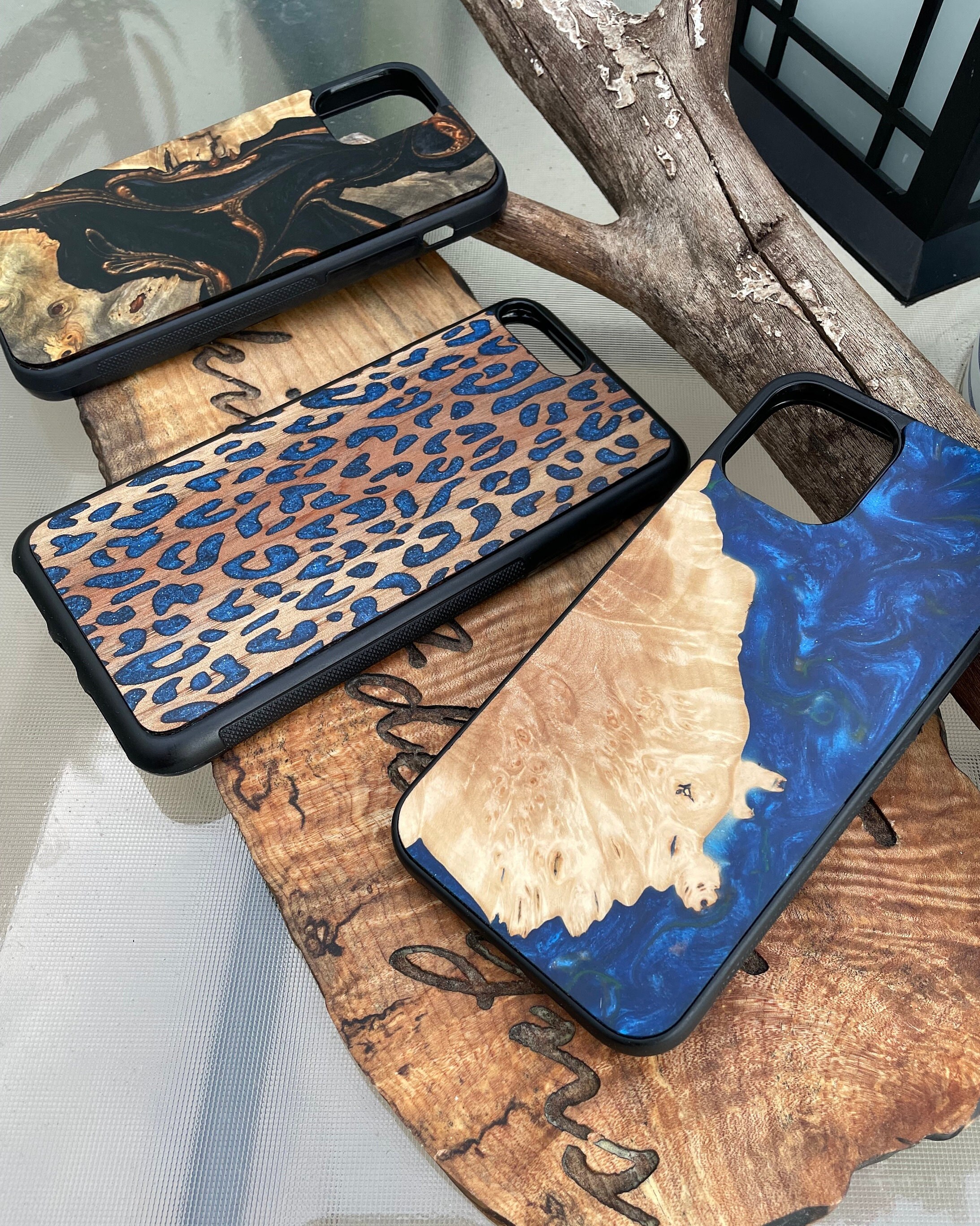 Custom Handmade Resin and Wood Live Edge Phone Case for Iphone - Etsy